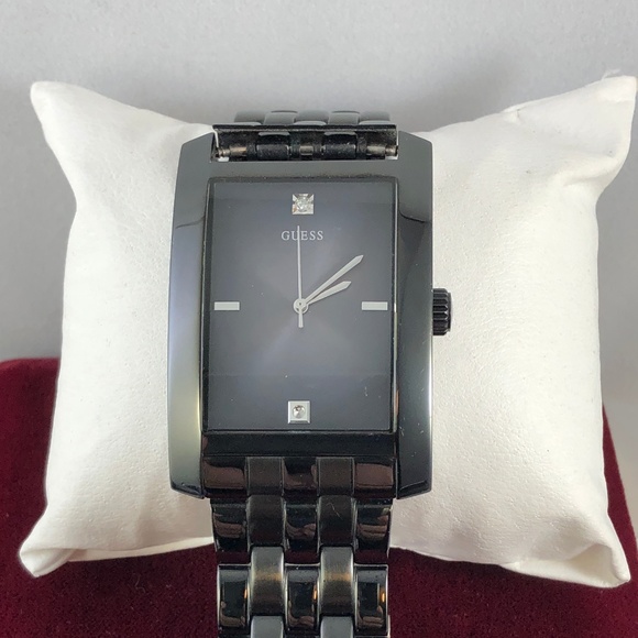 Guess | Accessories | Guess Steel Gray Face Black Band Watch | Poshmark